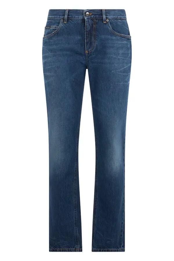 Dolce & Gabbana Straight Fit Cotton Denim Jeans
