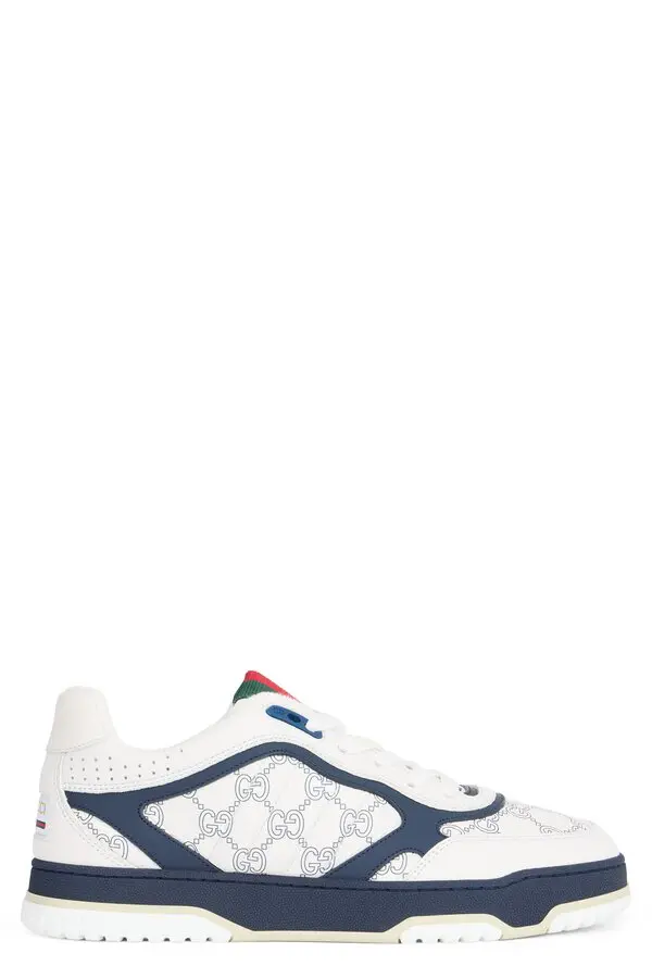 Gucci Re-web Battered Leather Sneaker For