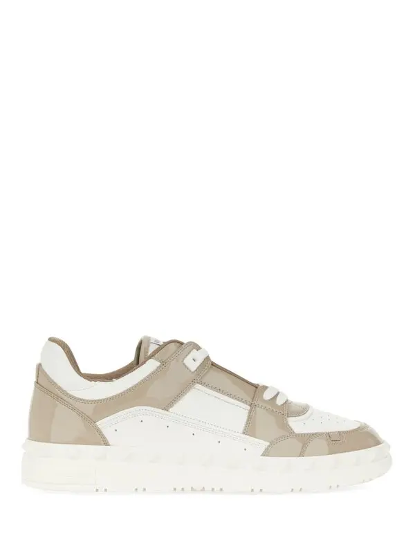 Valentino Garavani Freedots" Low-top Calfskin Sneakers - White