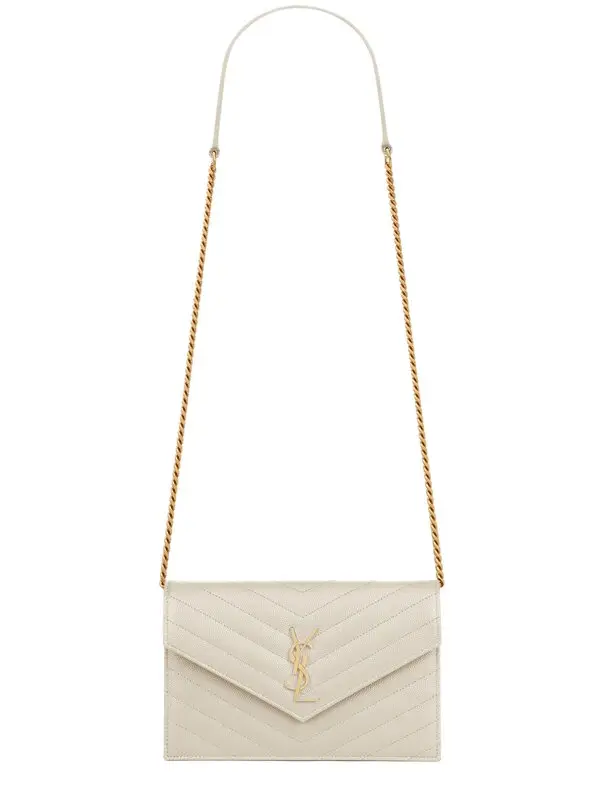 Saint Laurent Mini Bag With Zip Pocket - Bianco