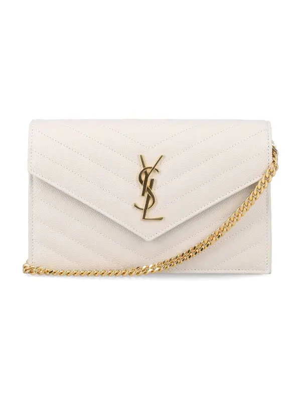 Saint Laurent Mini Bag With Zip Pocket - Bianco