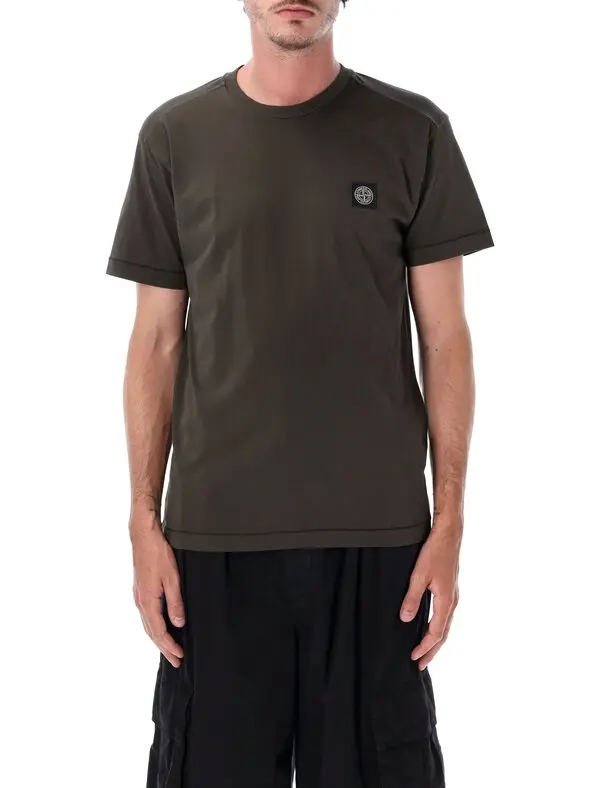 Stone Island Compass Patch Slim-fit T-shirt - Coal Grey