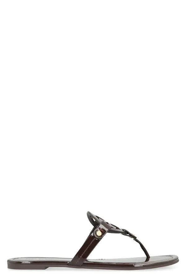 Tory Burch Miller Leather Flip-flop Sandals - Brown