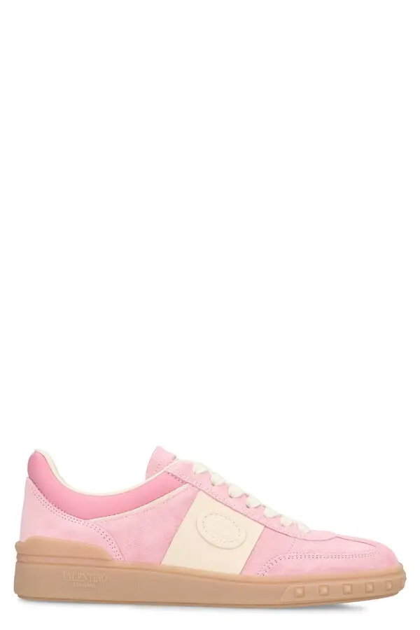 Valentino Garavani Low-profile Suede And Leather Lace-up Sneakers