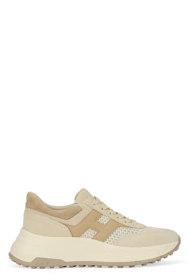 Hogan Sneaker Hi-fi Minimal Suede Mini Lace-free High-top - Beige