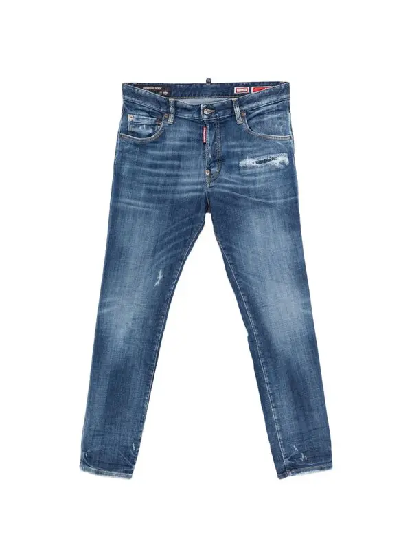 Dsquared2 Distressed Slim-fit Jeans - Navy