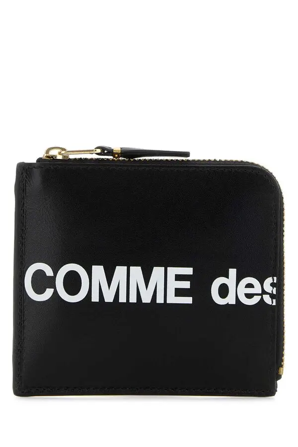 Comme Des Garçons Leather Zip Mini Wallet - Black