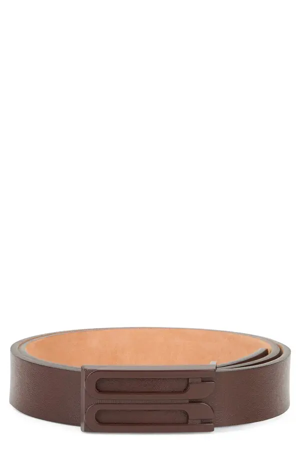 Victoria Beckham Essential Design Belt With Iconic Monogram Buckle Sizes 70cm, 80cm, 90cm - Brown