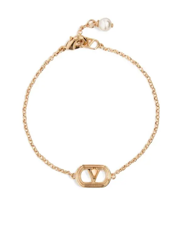Valentino Garavani Oval Petite Metal & Pearl Bracelet