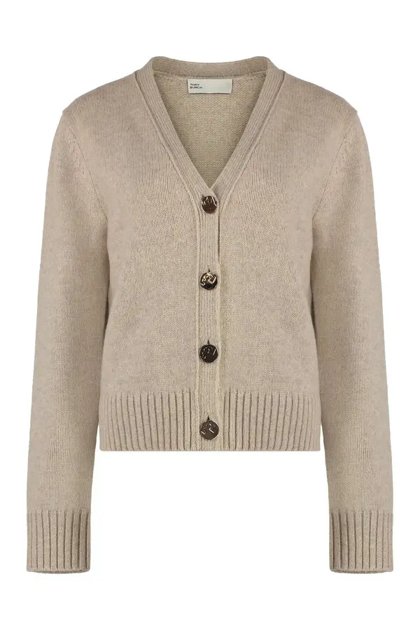 Tory Burch Wool Cardigan - Beige