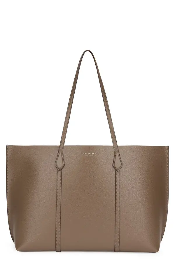 Tory Burch Perry Leather Tote Handbag 28 Cm - Brown