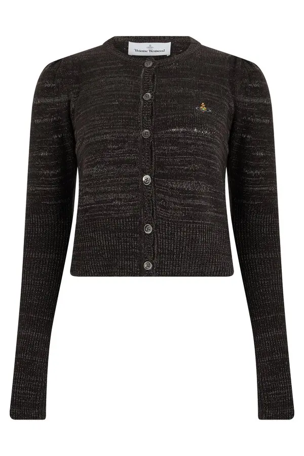 VIVIENNE WESTWOOD Cardigan With Embroidered Logo - Brown