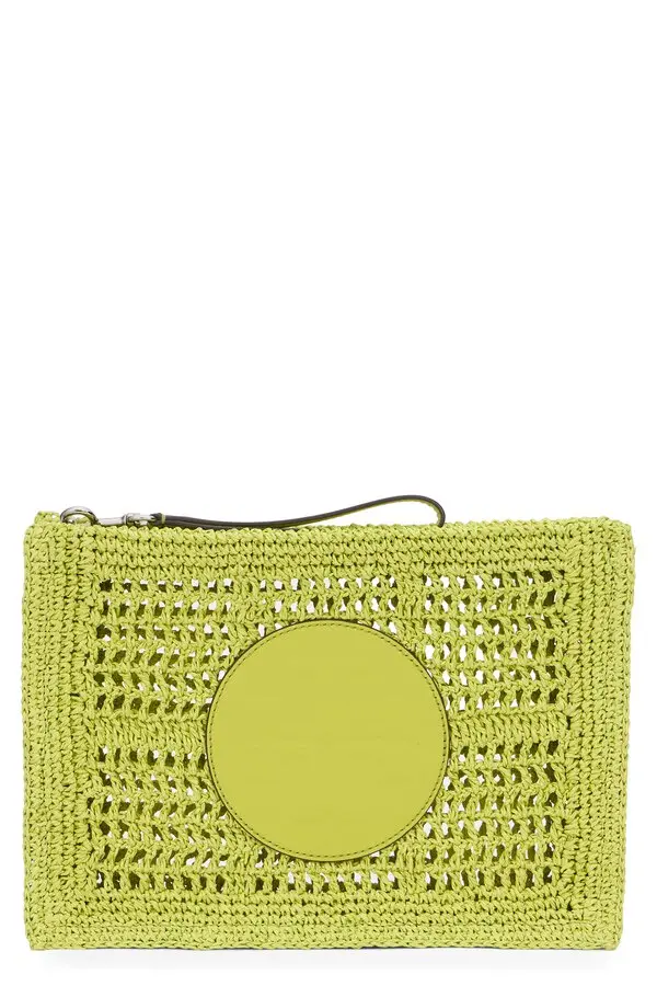 Tory Burch Ella Crochet Pouch Handbag With Handle