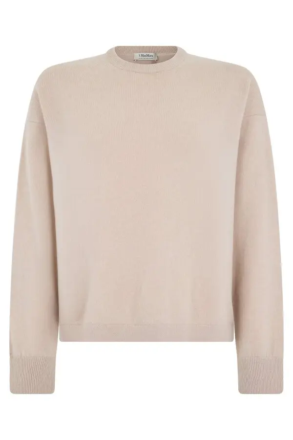 Max Mara Sleek Cashmere Blend Crewneck Sweater - Beige