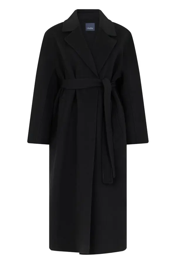 Max Mara Long Belted Wool Coat With Elegant Collar