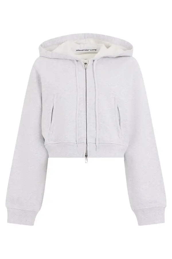 Alexander Wang Crop Zip Hoodie For