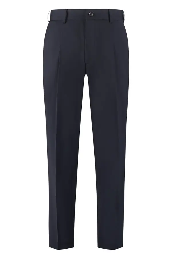 THE ALPHABET Wool-blend Tailored Trousers With Stretch - Blue