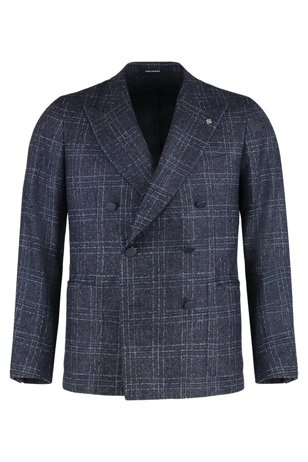 Tagliatore Prince Of Wales Wool Jacket With Lapel Collar