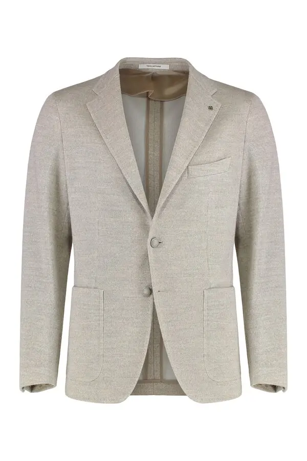 Tagliatore Single-breasted Wool-blend Jacket With Notch Collar