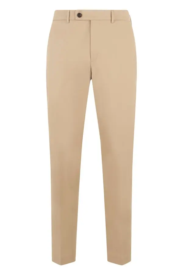 SLOWEAR Slim Fit Cotton Trousers