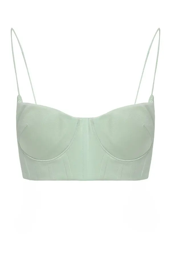 Alex Perry Seamless Molded Cup Crop Top With Thin Straps