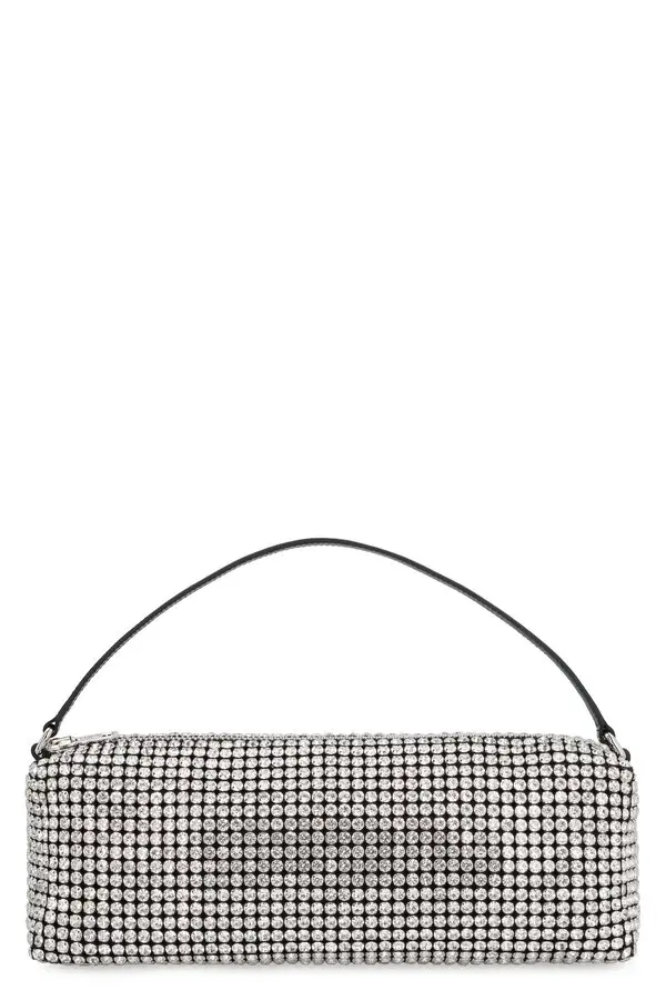 Alexander Wang Heiress Mini Rhinestone Handbag With Top Handle - Black