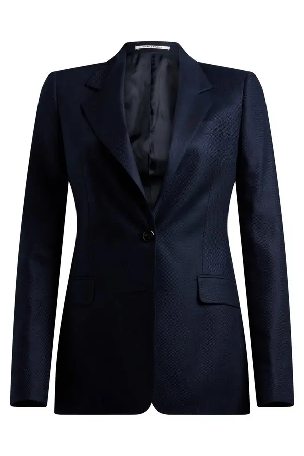 0205 TAGLIATORE Single-breasted Silk Blazer With Lapel Collar