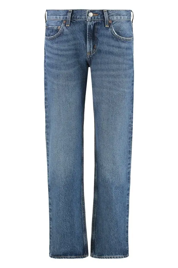 AGOLDE High-rise Straight Cropped Jeans With Metal Buttons & Rivets