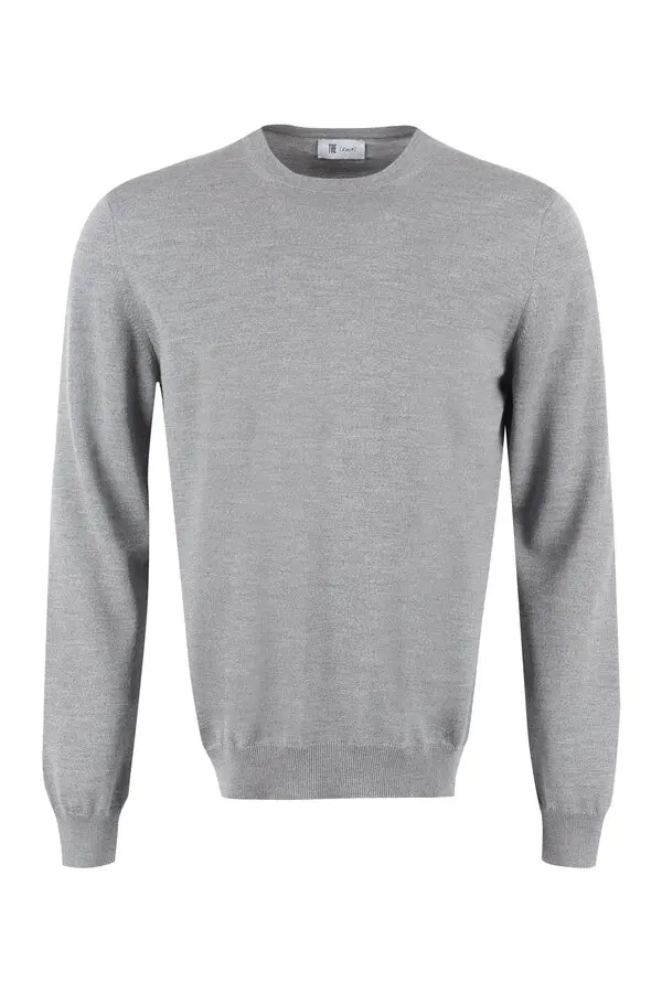 THE ALPHABET The Crew-neck Extra-fine Wool Sweater With Ribbed Edges