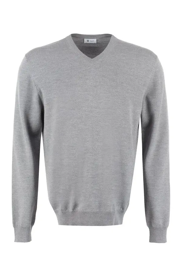 THE ALPHABET The Extra-fine Wool Ribbed Knit Pullover - Grey