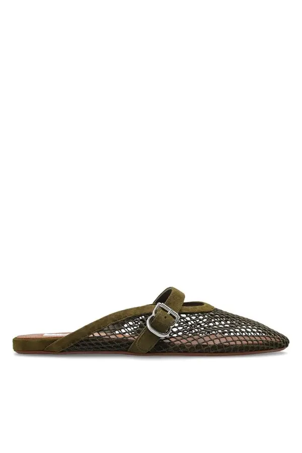 Alaïa Fishnet Flat Sandals For