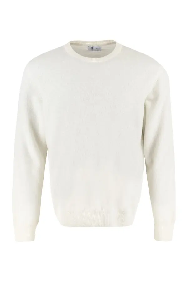THE ALPHABET The Wool-cashmere Blend Crew-neck Pullover With Ribbed Trim