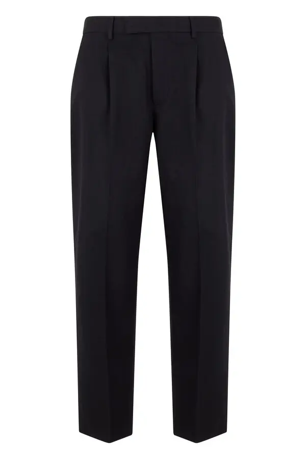 Zegna Cotton & Linen Trousers With Elastic Waist