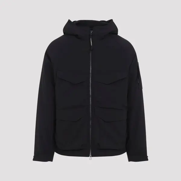 C.P. COMPANY Padded Hooded Lens Jacket - Black