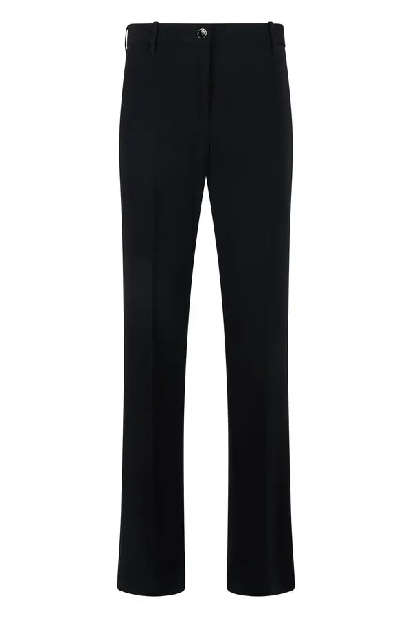 NINE:INTHE:MORNING Slim Fit Tailored High-waist Trousers - Black