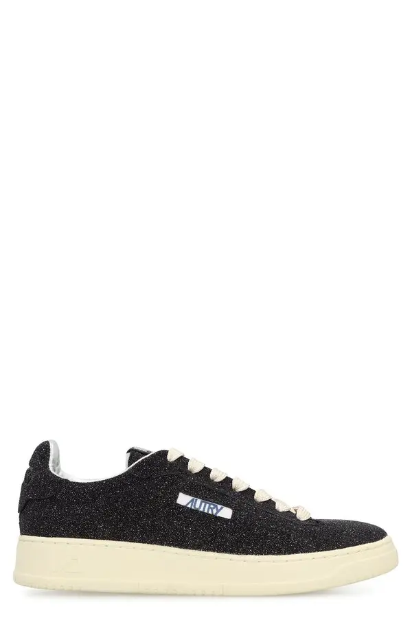 AUTRY Dallas Low-top Glitter Suede Sneakers - Black