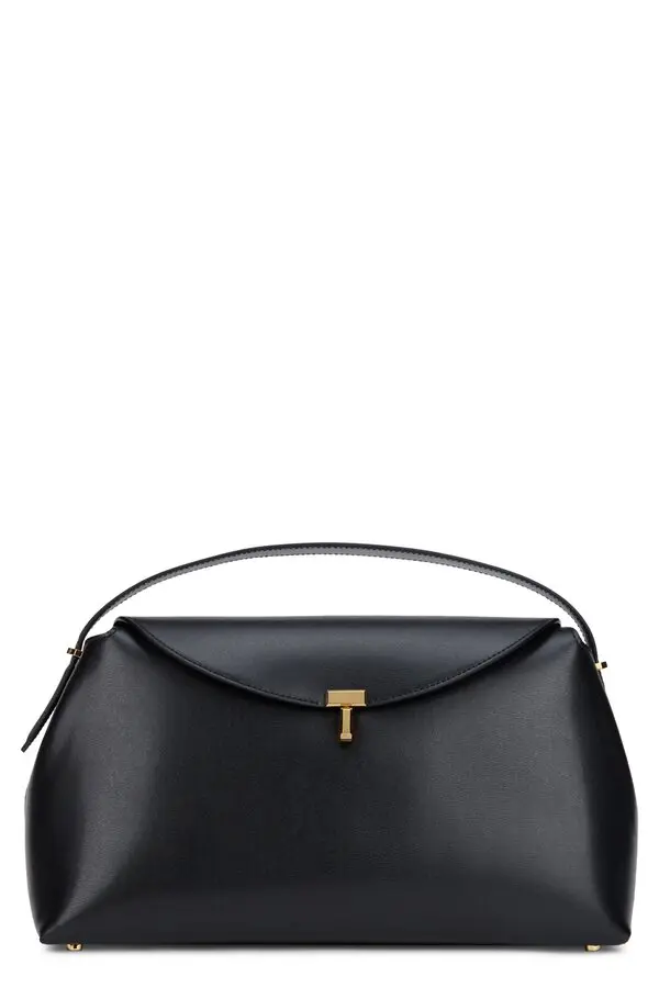 TOTEME T-lock Leather Handbag - Black