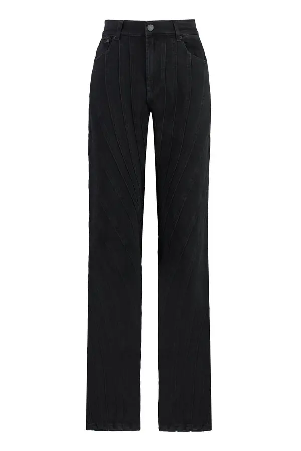 MUGLER 5-pocket Straight-leg Jeans With Engraved Logo Hardware