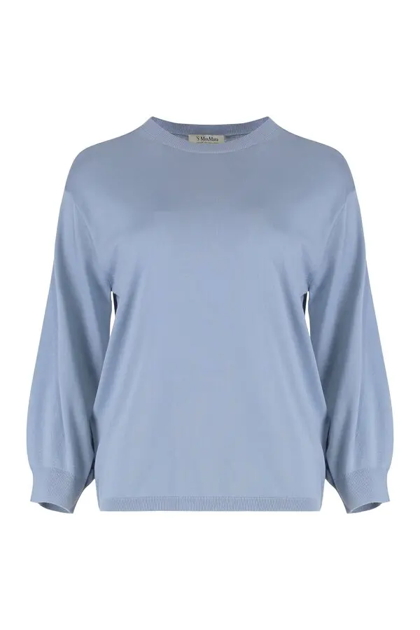 Max Mara Amico Ribbed Virgin Wool Sweater - Light Blue