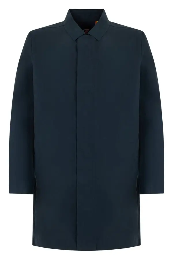 K-WAY Long Cotton Blend Jacket With Hidden Closure