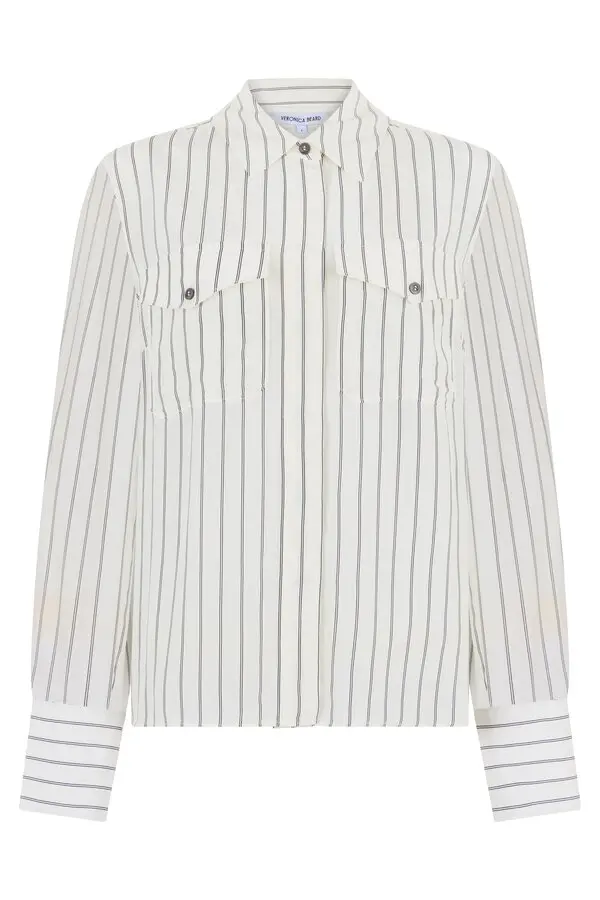 Veronica Beard Long-sleeve Striped Shirt