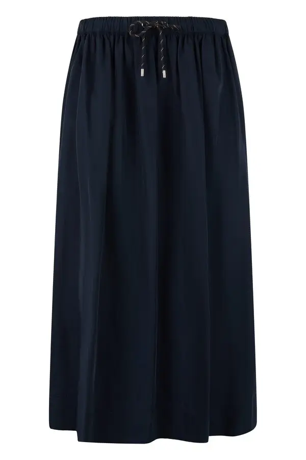 Veronica Beard Bates Crinkled Taffeta Midi Skirt With Elastic Waist And Decorative Front Buttons - Blue