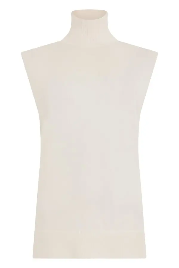 TOTEME High-collar Sleeveless Sweater - White