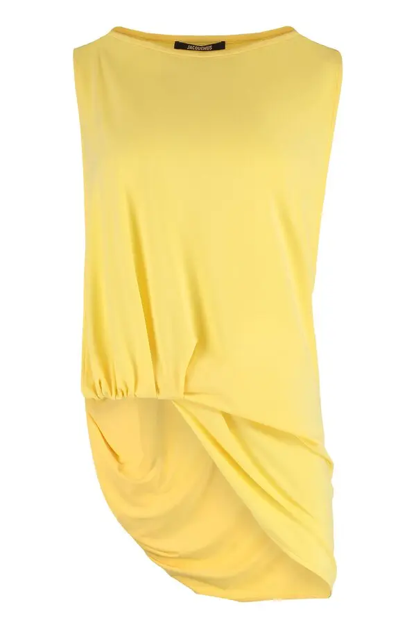Jacquemus Square Neck Cut-out Side Top - Yellow