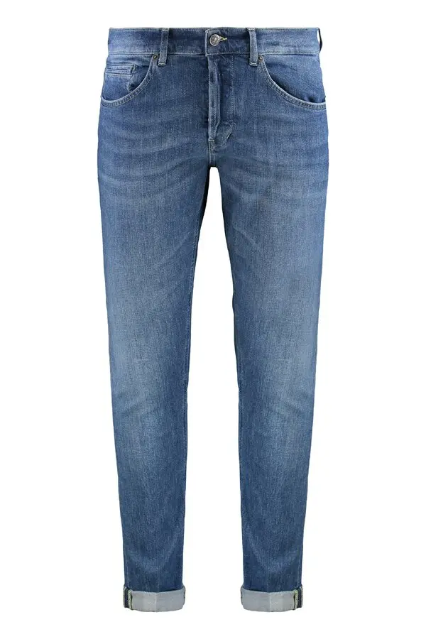 DONDUP George Skinny Jeans With Metal Buttons And Cuffed Ankle - Denim