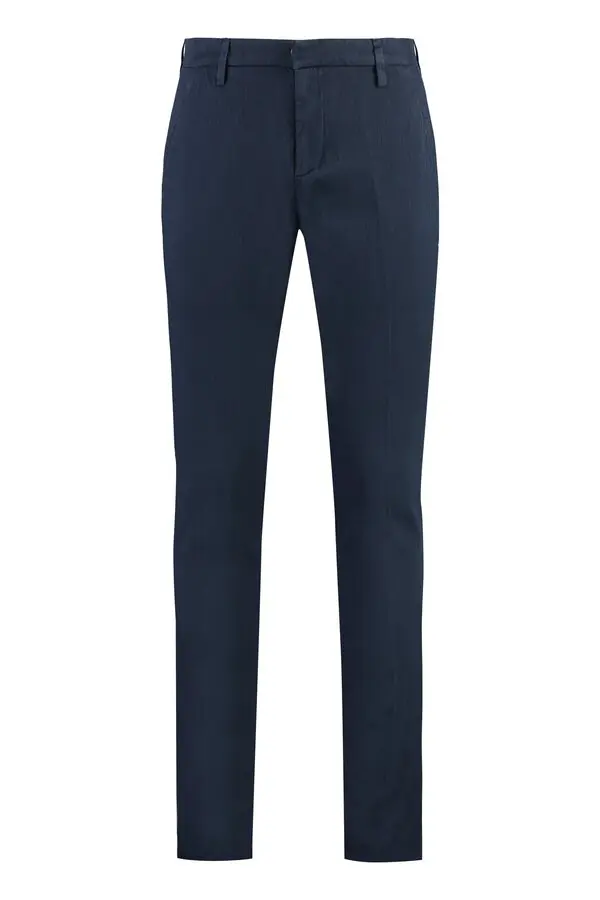 DONDUP Cotton Chino Trousers With Roll-up Ankle Cuffs - Blue