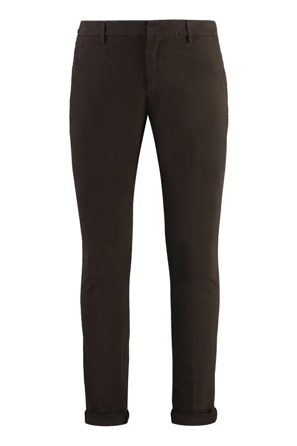DONDUP Cotton Chino Trousers With Roll-up Ankle Cuffs - Brown