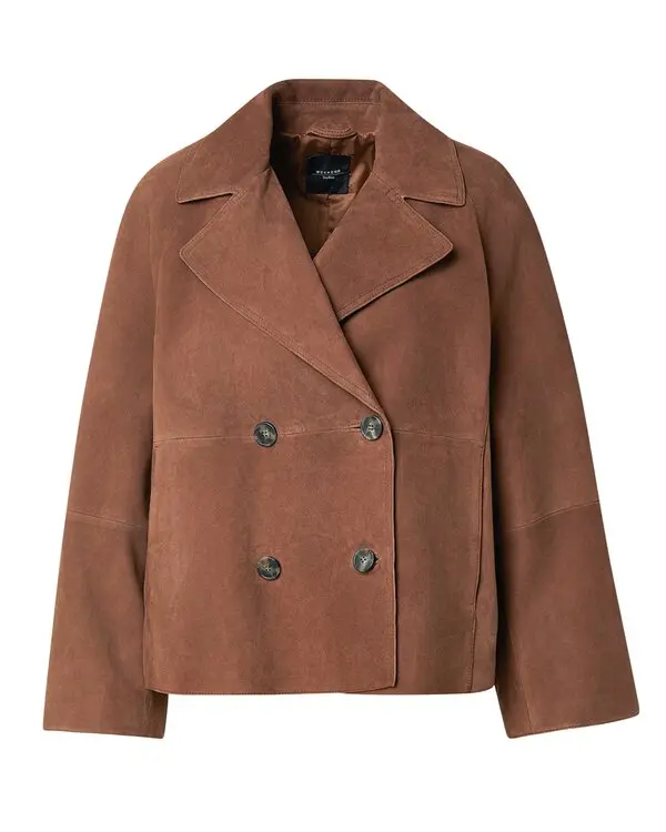 Max Mara Double-breasted Goat Leather Jacket - Terracotta