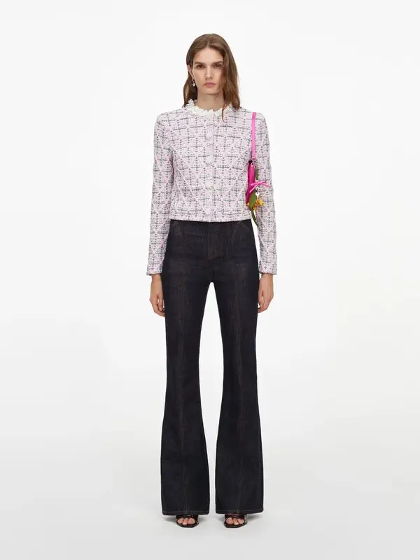 SELF-PORTRAIT Fly Zip Mini Jeans With Functional Pockets - Blu