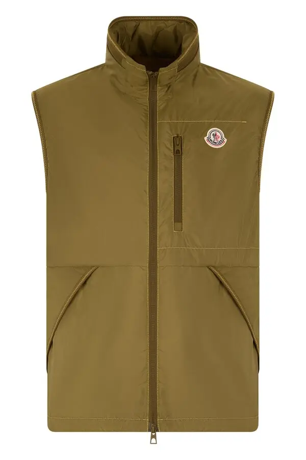 Moncler Ansiei Technical Fabric Quilted Vest For - Khaki